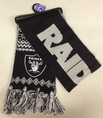 Las Vegas Raiders Team Knit Winter Scarf NEW 65" w tassels - UPSCALE | eBay