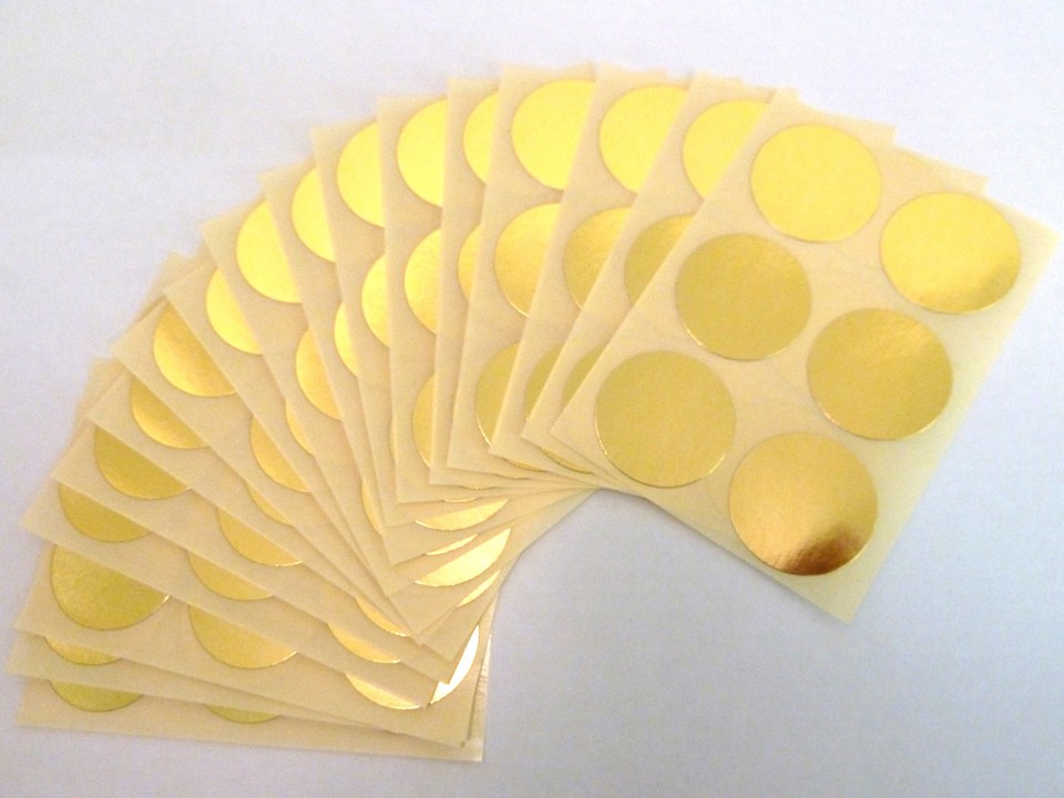 25mm (1 inch) Round Plastic Vinyl Dot Stickers, Coloured Circular ...