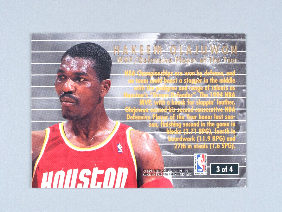 1994-95 Fleer Ultra Award Winner Hakeem Olajuwon Houston Rockets #3 | eBay