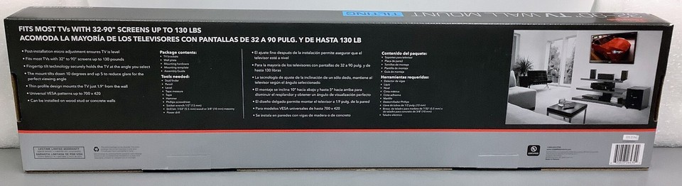 Rocketfish • Tilting TV Wall Mount for Most 32"-90" TVs • Black | eBay