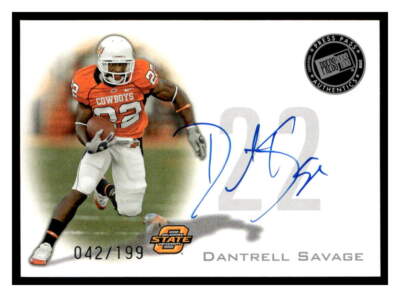 Dantrell Savage 2008 Press Pass PPS-DS AU, SN199 Autographs Silver Auto ...