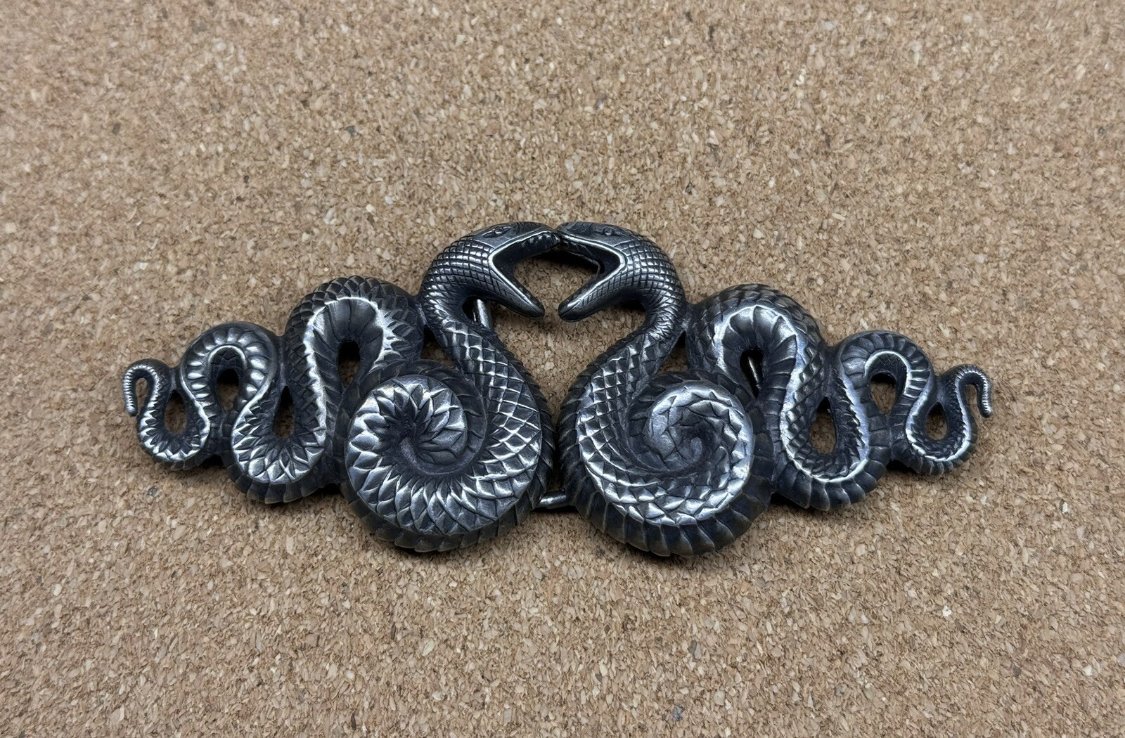 Rare Vintage Sterling Silver Fighting Coiled Snake Be… - Gem