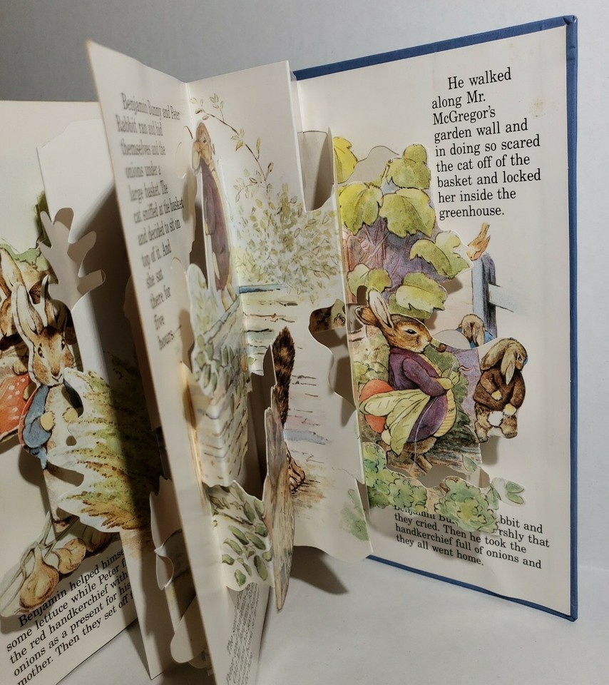 Benjamin Bunny Visits Peter Rabbit Pop-Up Book Beatrix Potter 1986 | eBay