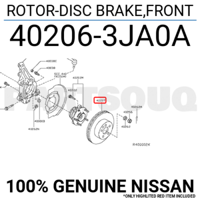 402063JA0A Genuine Nissan ROTOR-DISC BRAKE,FRONT 40206-3JA0A | eBay