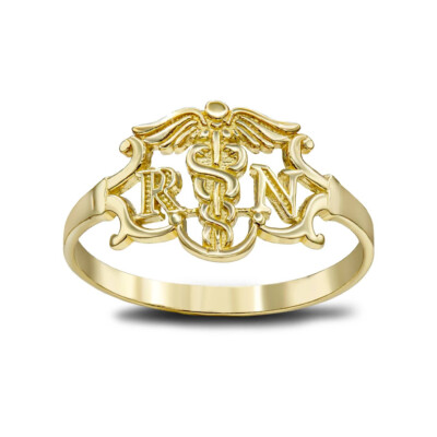 Registered Nurse Ring in Gold (Available in Yellow/White/ Rose Gold) | eBay