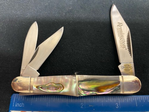 Remington Collectors Series Split Back Whittler Knife, Genuine Abalone ...