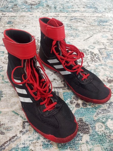 Adidas Combat Speed IV Kids/Mens Wrestling Shoes 6 Black Red Combat MMA ...