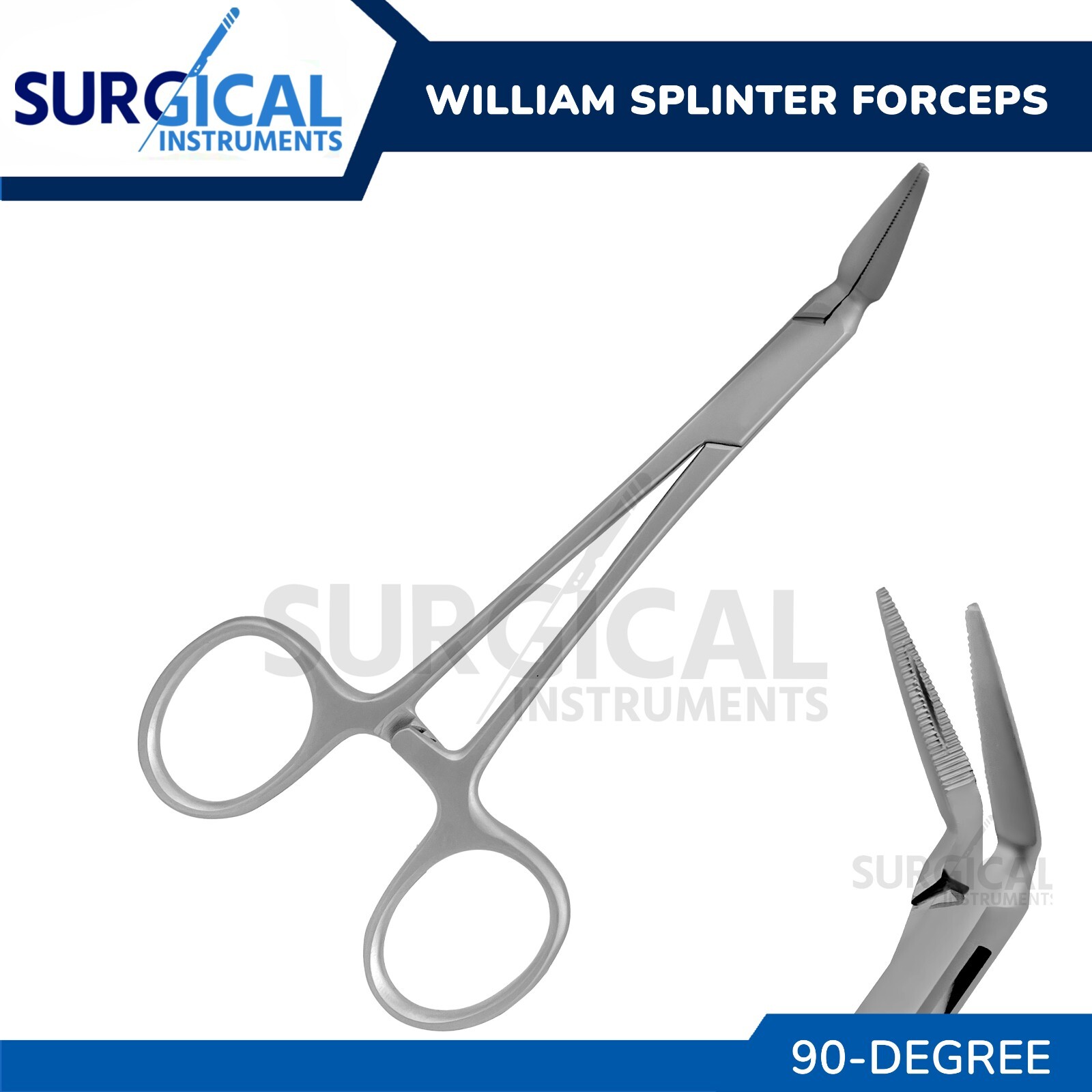 Stieglitz William Splinter Forceps, 90-Degree Stainless Steel German ...