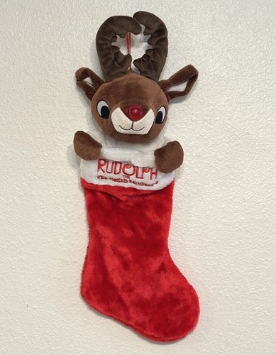 Rudolph Red Nosed Reindeer Dan Dee Plush Christmas Stocking Singing ...