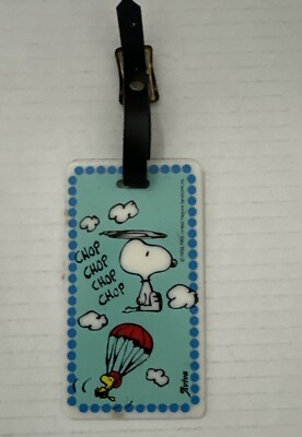 Vintage 1965 Plastic PEANUTS Luggage Tag HAVE A GREAT TRIP SNOOPY ...