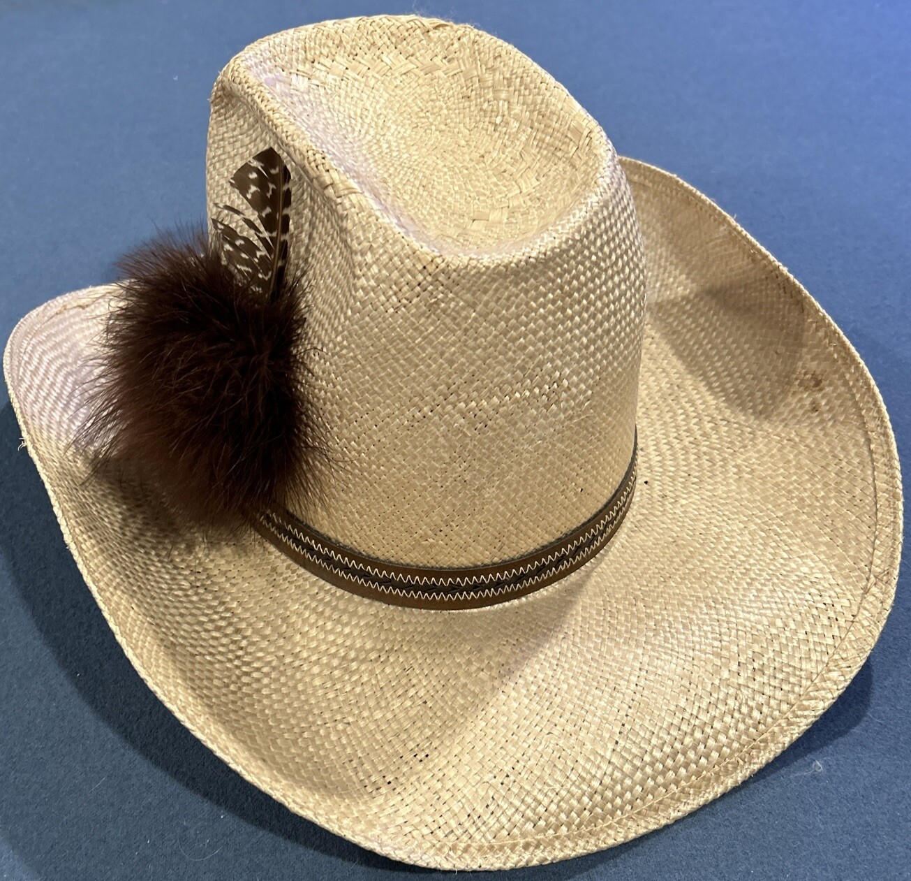 Stetson Roadrunner Straw Hat Bryant Finish Size 7 Cow… - Gem