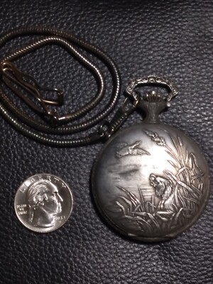 Neuchatel Pocket Watch 17 Jewels Shock Resistant Swiss Made Mechanical ...