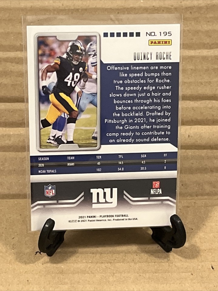 2021 Panini Playbook Football Card QUINCY ROCHE SPARKLE PARALLEL ...