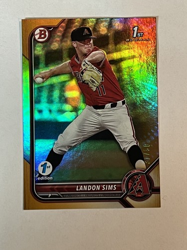 Landon Sims 2022 Bowman Draft 1st Edition Baseball Gold /50 AZ ...