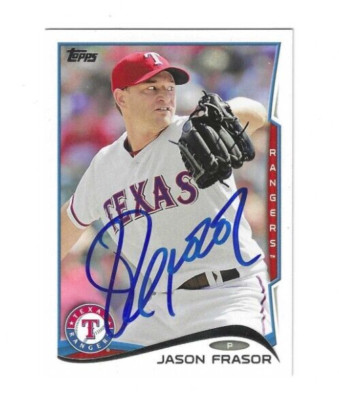 Autographed Signed JASON FRASOR Texas Rangers 2014 Topps card #147 w ...