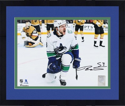 Framed Teddy Blueger Vancouver Canucks Signed 8x10 White Celebration ...