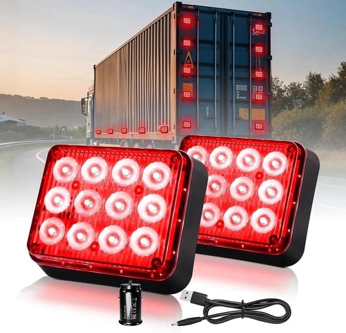 Red Beacon LED Magnetic Trailer Light for Trucks Wireless Trailer ...