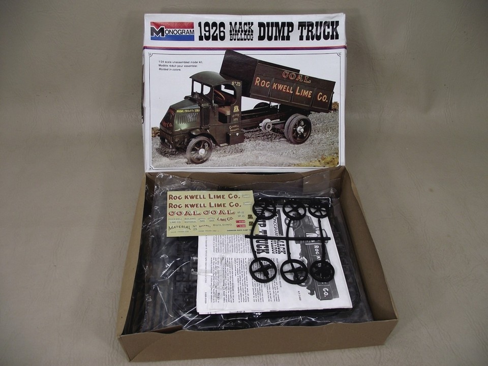 Vintage Monogram 1926 Mack Bulldog Dump Truck Model Kit Parts Sealed | eBay