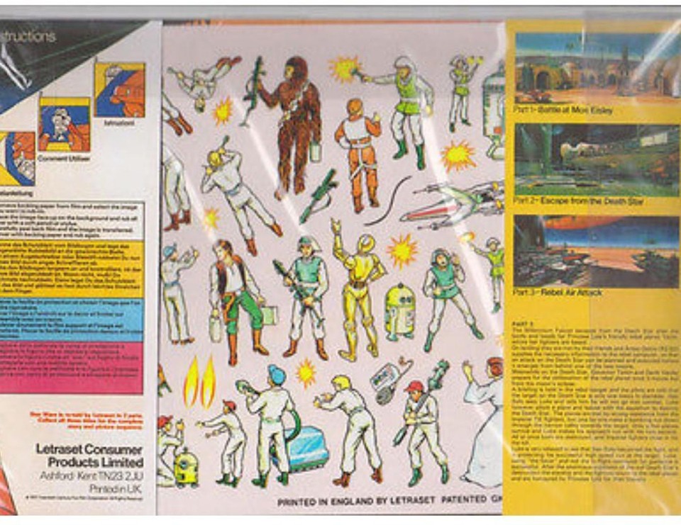 STAR WARS UK LETRASET RUB-ON TRANSFER SERIES 1-3 (SET OF 3) | eBay UK