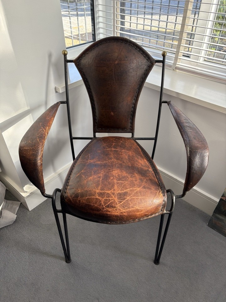 1950s Stitched Leather Chair | eBay UK