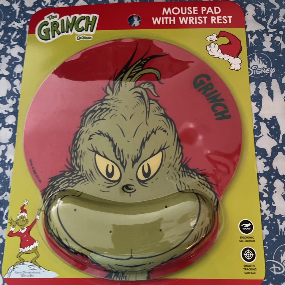 NEW, DR SEUSS THE GRINCH MOUSE PAD WITH WRIST REST - 9.5" X 9" | eBay