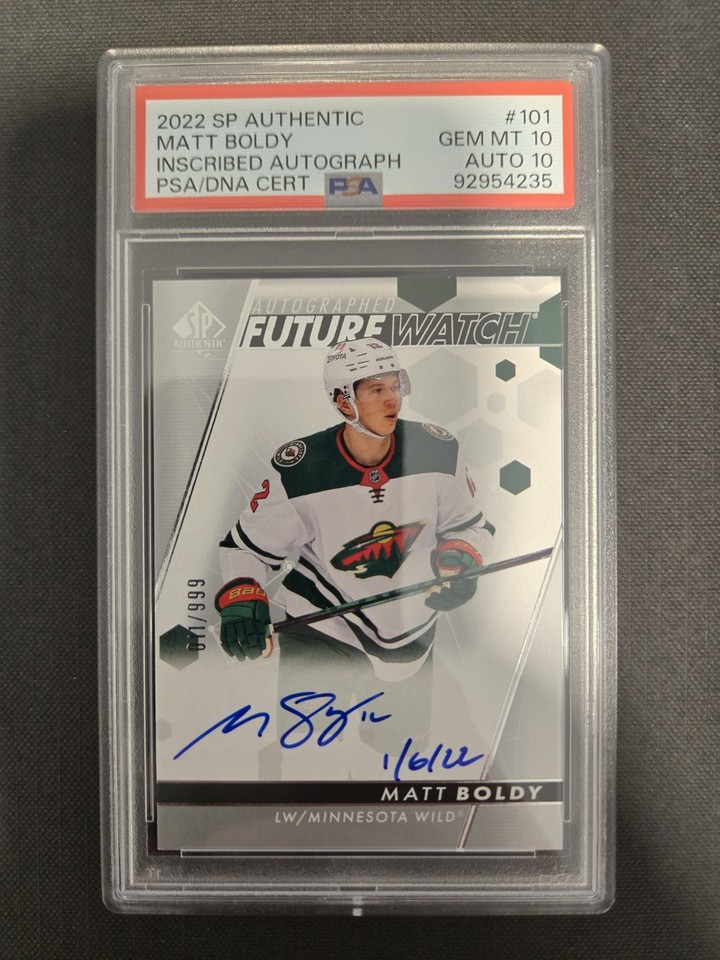 2022-23 Matt Boldy Future Watch Auto Inscribed PSA 10/Auto 10 | eBay