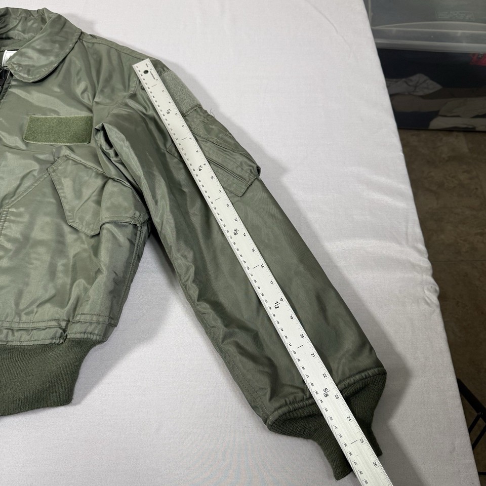 Military Jacket Medium Flyers CWU 45/P Flight Green FR Bomber Vintage ...