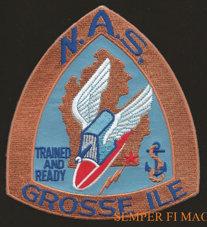 NAS GROSSE ILE PATCH USS US NAVY MARINES PIN UP US NAVAL AIR STATION ...