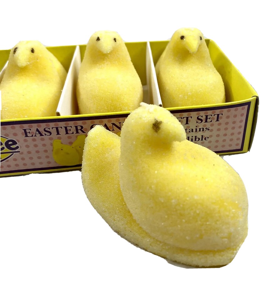 Chickadee Easter Candle Gift Set 4 Peeps Chickens Scented Yellow ...