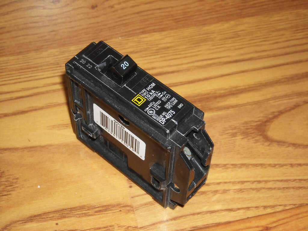 NEW SQUARE D DP-4075 Type HOM120 Circuit Breaker 20-Amp 10kA 1-Pole NEW ...