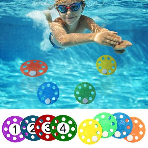 4 Pieces Diving Discs Fun Swimming Pool Toys for Games Aquatic Exercise ...