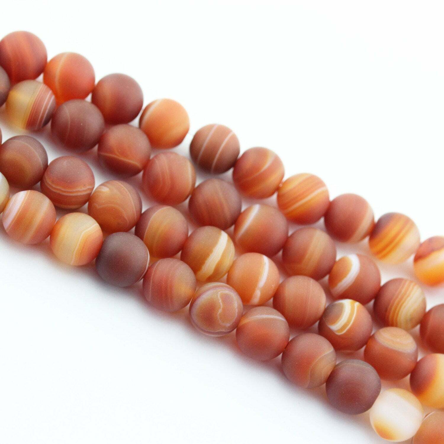 Red Stripe Agate Matte Round Beads 6mm 8mm 10mm 15.5" Strand | eBay