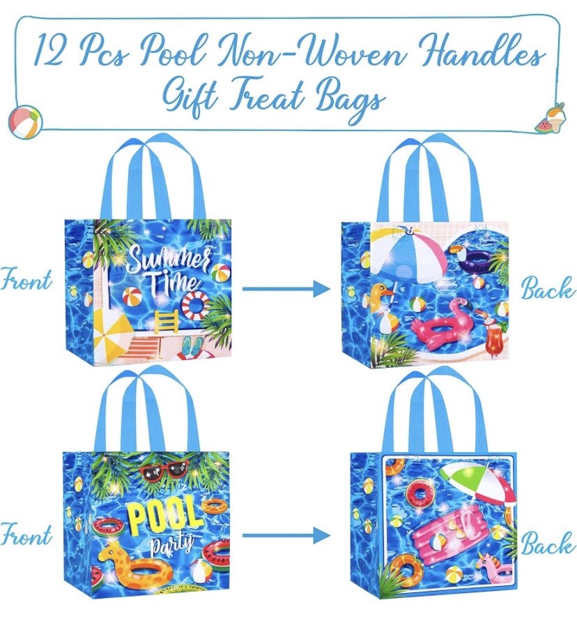 12Pcs Pool Party Favors Gift Bags Summer Beach Swimming Pool Theme. | eBay