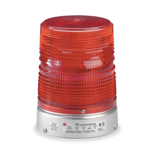 FEDERAL SIGNAL 131DST-120R Warning Light,Double Flash Strobe,Red 4A965 ...