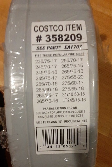 EuroTech Tire Snow Chains Costco 358209 EA 1707 Never for sale online ...