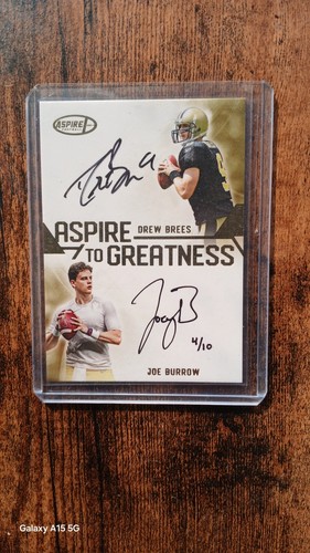 2020 Joe Burrow Rc Drew Brees on card Auto Gold 10 | eBay