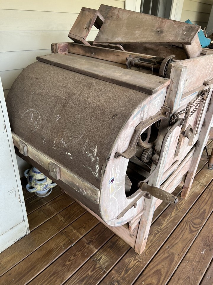 Antique Wooden Grain Wheat Fanning Mill Thresher Grain Seperater | eBay