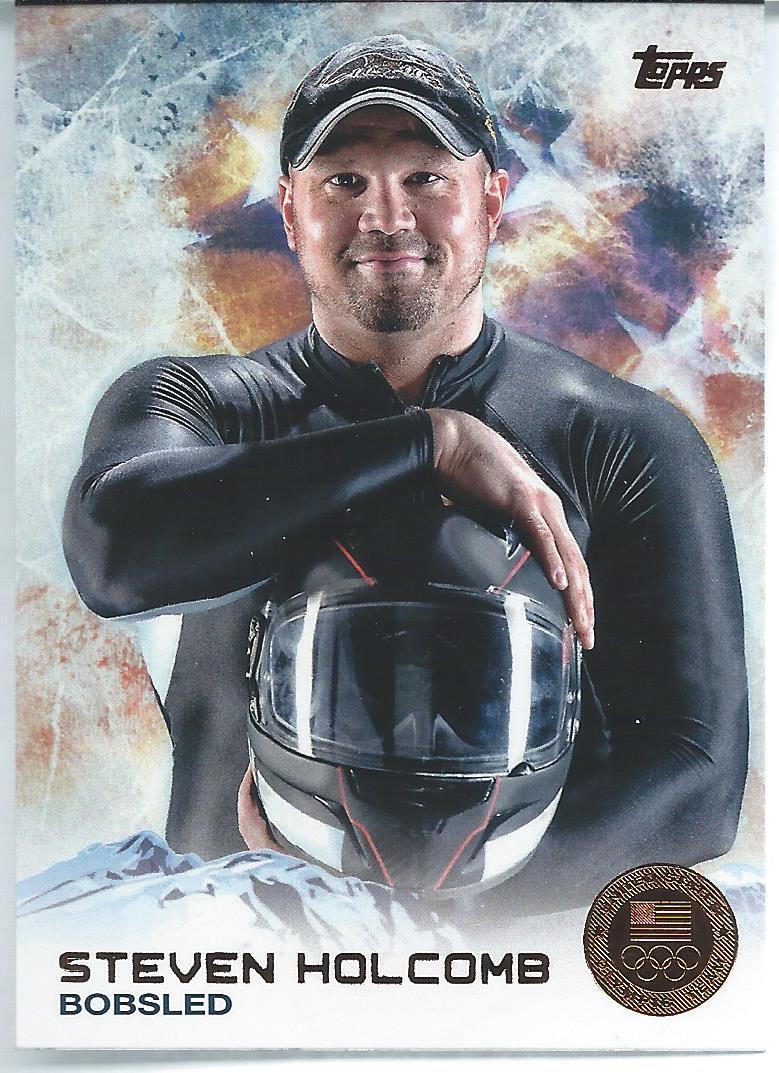 2014 Topps US Olympic BRONZE MEDAL STEVEN HOLCOMB Bobsled Winter Ice ...