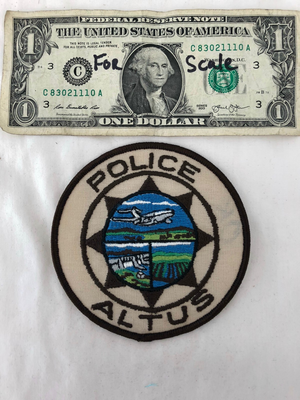 Altus Oklahoma Police Dept. Patch Un-sewn great shape Patch State of ...