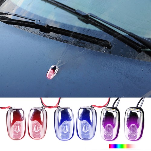 Universal 2pcs Colorful LED Light Windshield Washer Wiper Jet Water ...