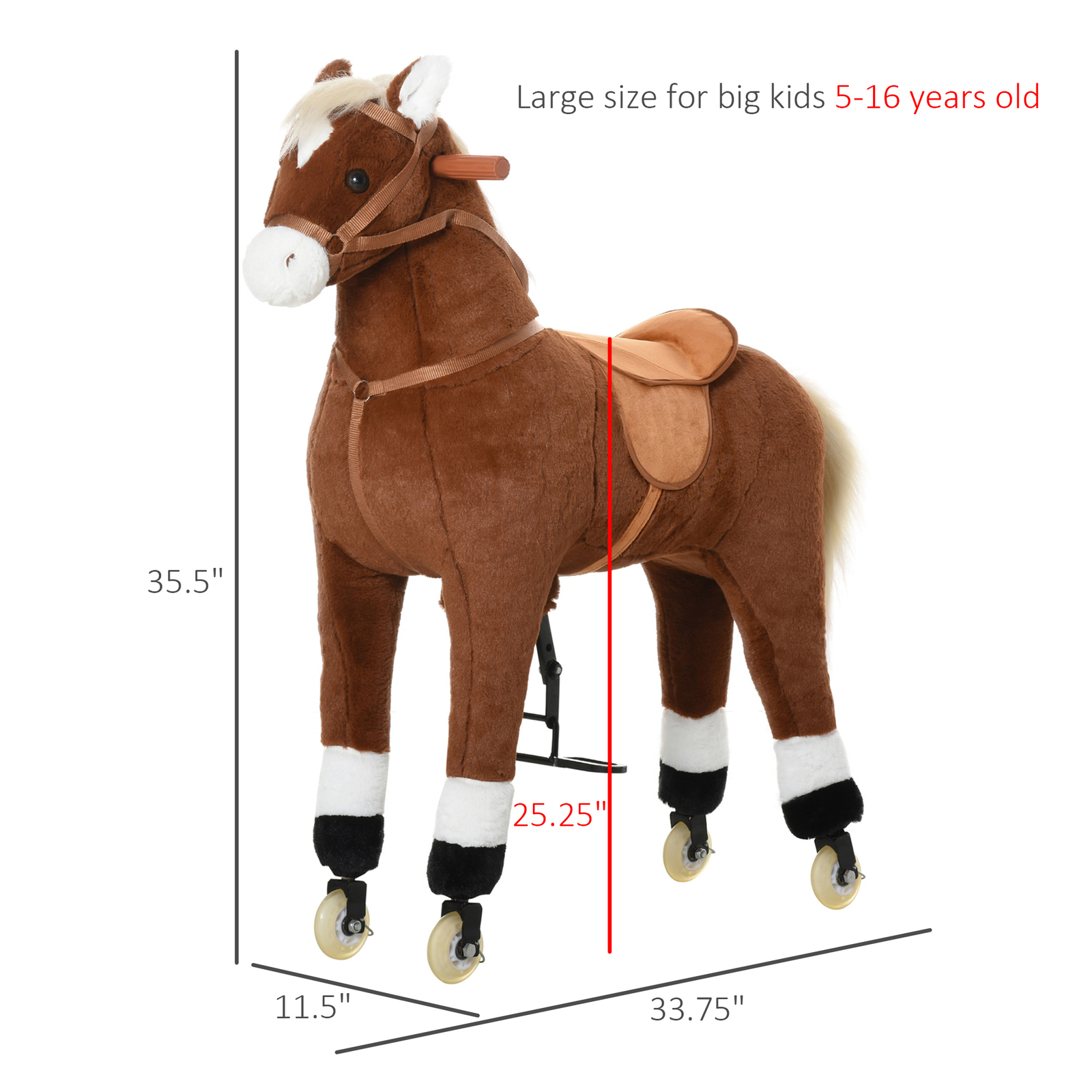 Indoor Childrens Fun Rocking Rolling Pony with Large Size for Kids 5-16 ...