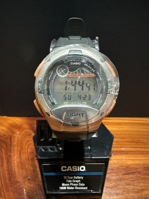 Casio W753-3AV Wrist Watch Tide Graph Moon Phase 100M Water Resistant ...