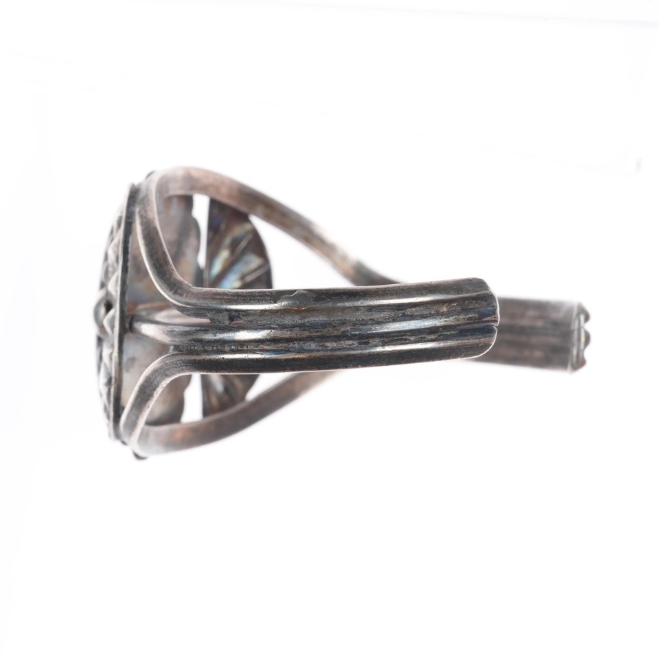 6.25" 1940's Vintage Montana agate Navajo sterling silver cuff bracelet ...