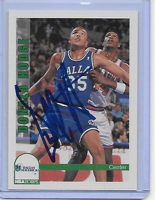 Basketball Card IP auto NBA DONALD HODGE Dallas Mavericks 1992-93 Hoops ...