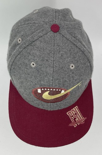 Nike Team FSU Florida State Hat Cap Snapback Grey Wool Blend Thick ...