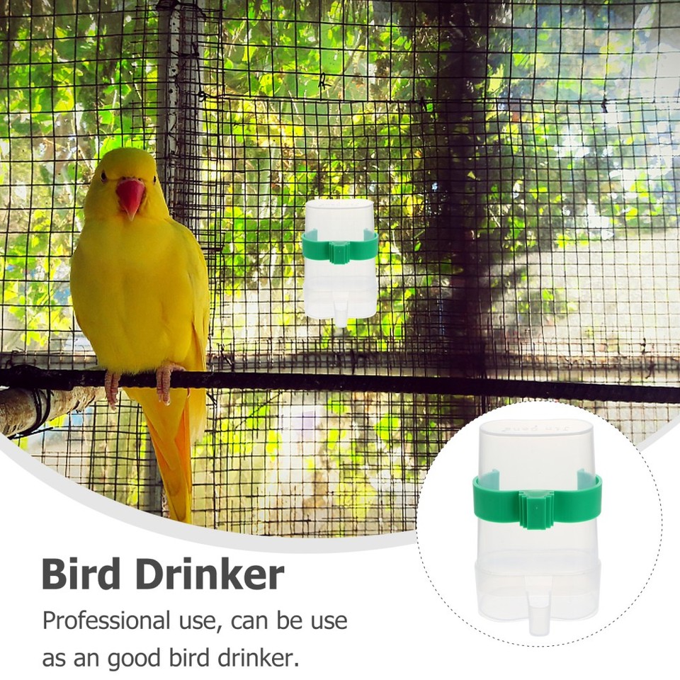 2PCS Plastic Parrot Drinking Bottle Feeder Pet Bird Dual Use Automatic ...