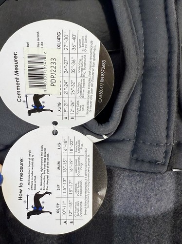 LuvGear Gray & Black Puffer Moose Fleece Lined Puppy/Dog Coat/Jacket ...