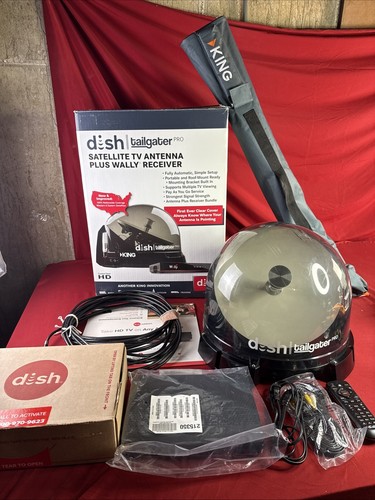 King Dish Tailgater Pro Satellite TV Antenna W/ Receiver/remote/acc ...