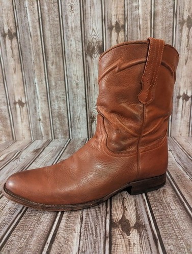 Sz 11 D Cuero Austin Brown Leather Western Handmade Western Roper ...