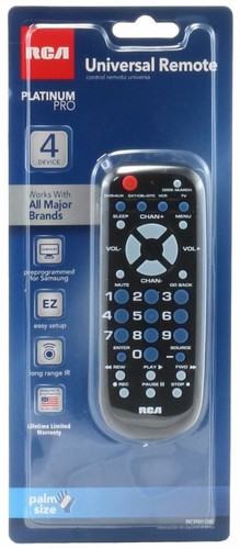 RCA Universal Remote Control w/ 4 Device Controls TV, Cable, VCR, DV ...
